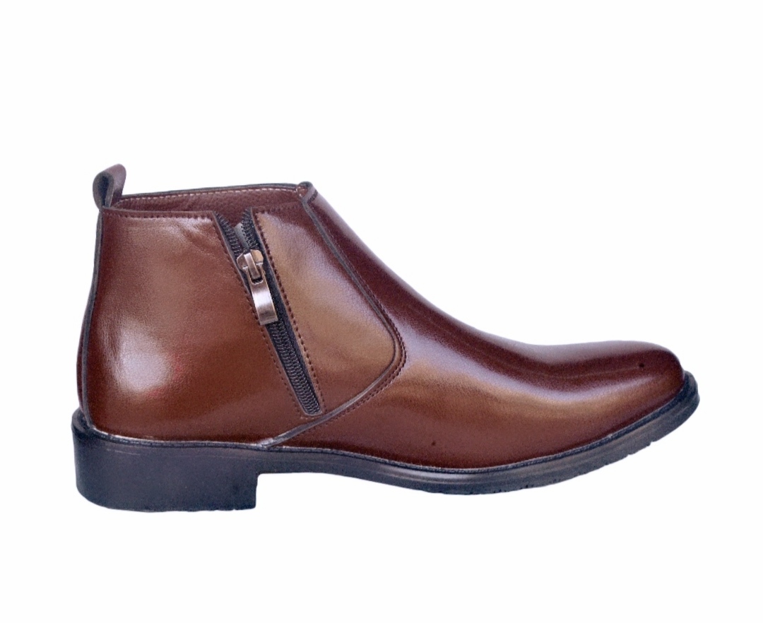 Zip Brown Leather Ankle Boots For Men | Daraz.com.np