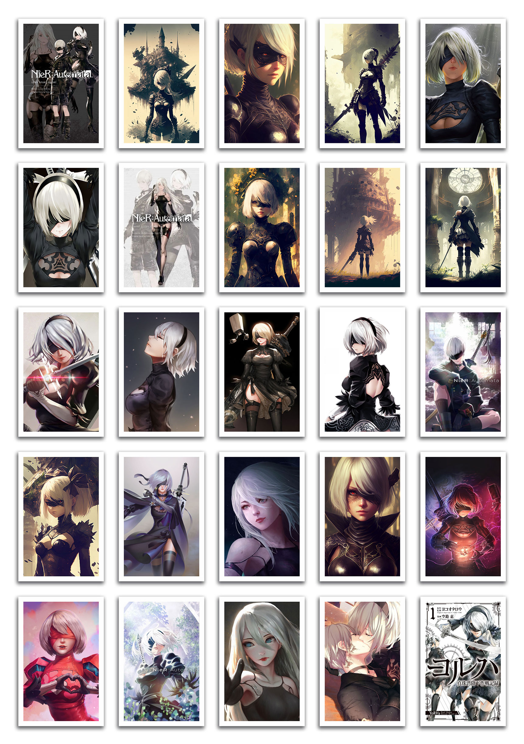 KYVOR NieR:Automata Anime Collectible Sticker Pack of 25pcs (10cm x ...