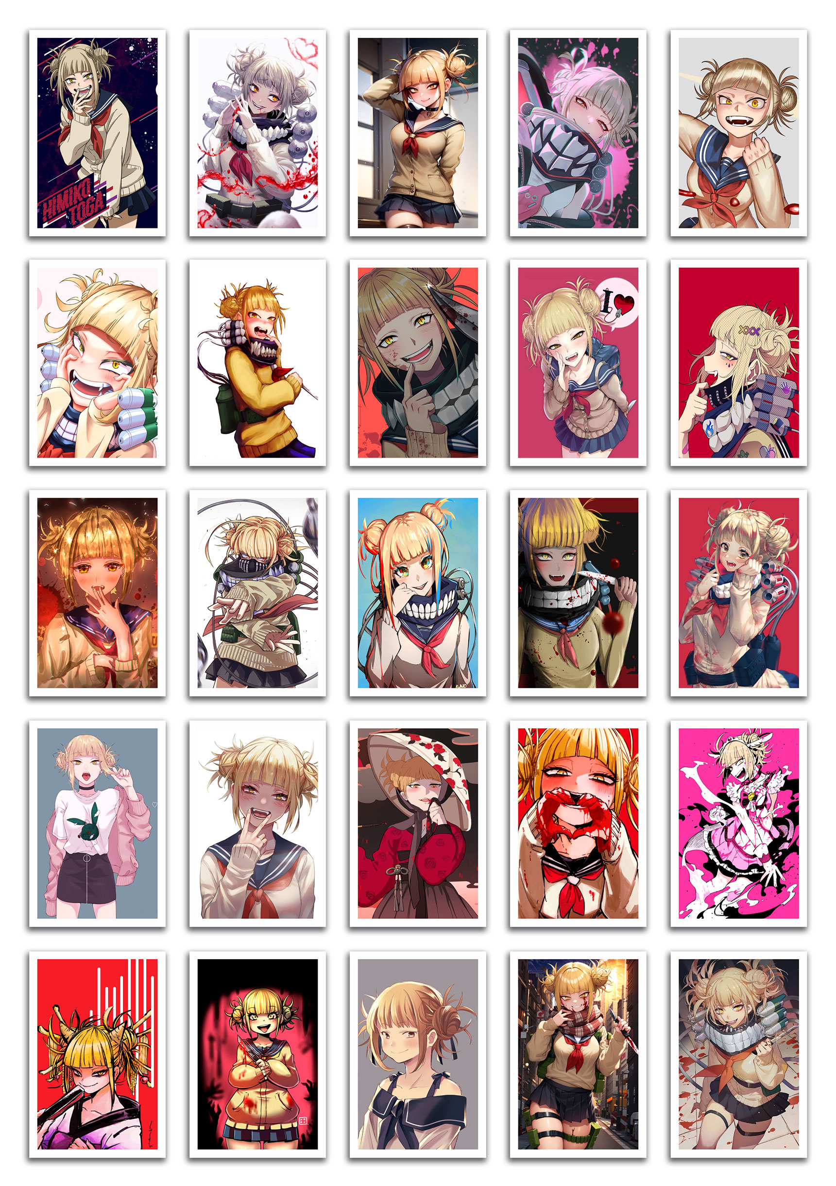 KYVOR Himiko Toga Anime Collectible Sticker Pack of 25pcs (10cm x 15cm ...