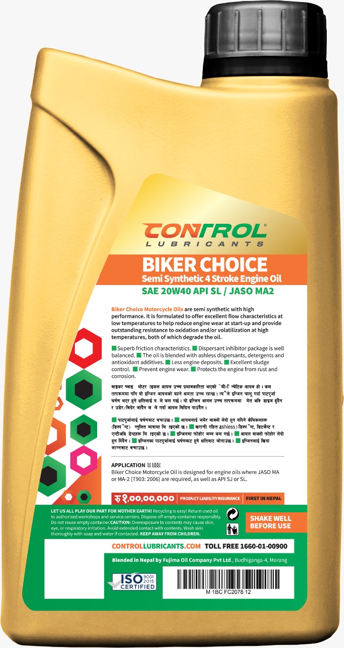 Control Lubricants Bikers Choice 20W50 API SL JASOMA2 Semi Synthetic 4 ...