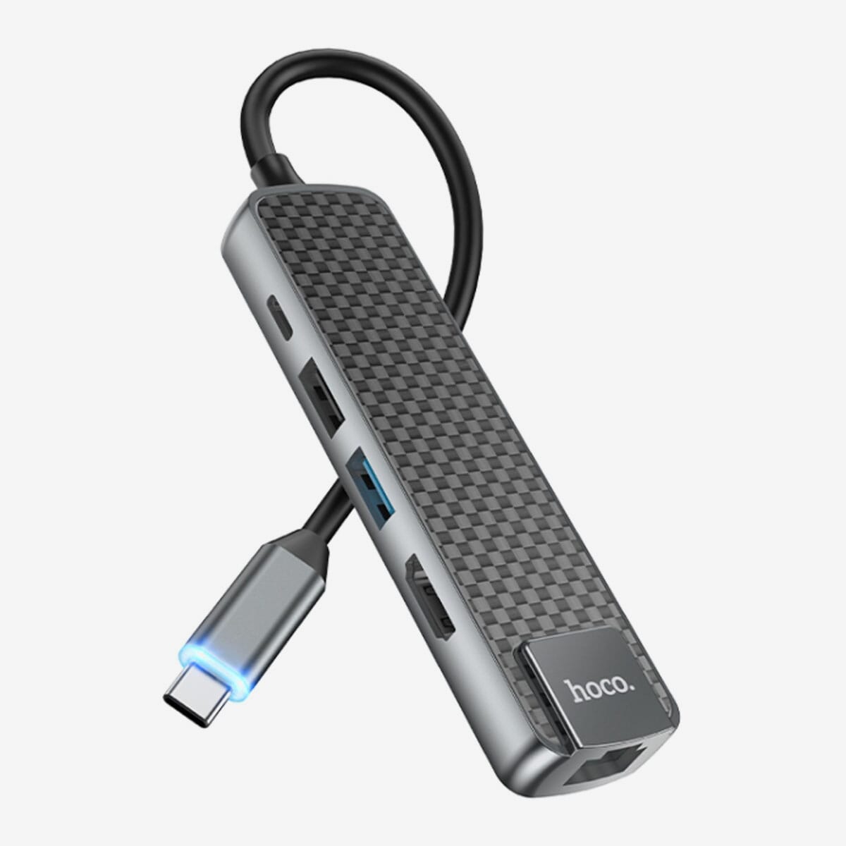 Hoco HB23 5 in 1 USB Type C Hub Multimedia Adapter with PD 60W USB C, USB 2.0, USB 3.0, HDMI and ...