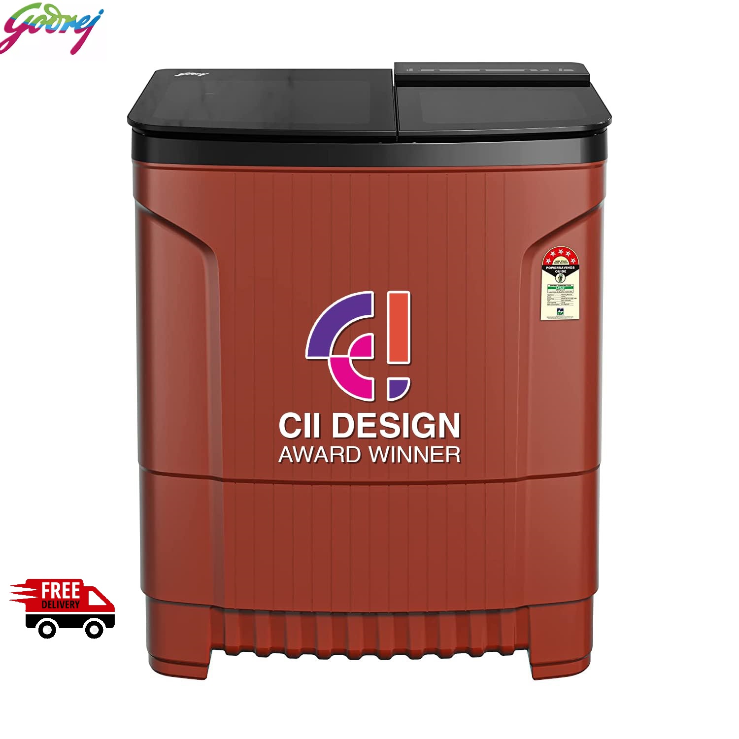 Godrej 8 Kg 5 Star With 460 PowerMax Wash Motor Semi-Automatic Top Load ...