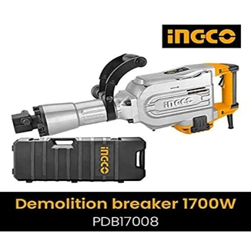 Ingco New 1700W Demolition Breaker With 2Pcs Chisels | HEX Chuck System ...