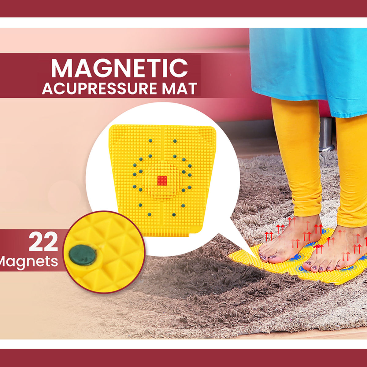 Blood Circulation Massager Mat Acupressure Reflexology Magnetic ...