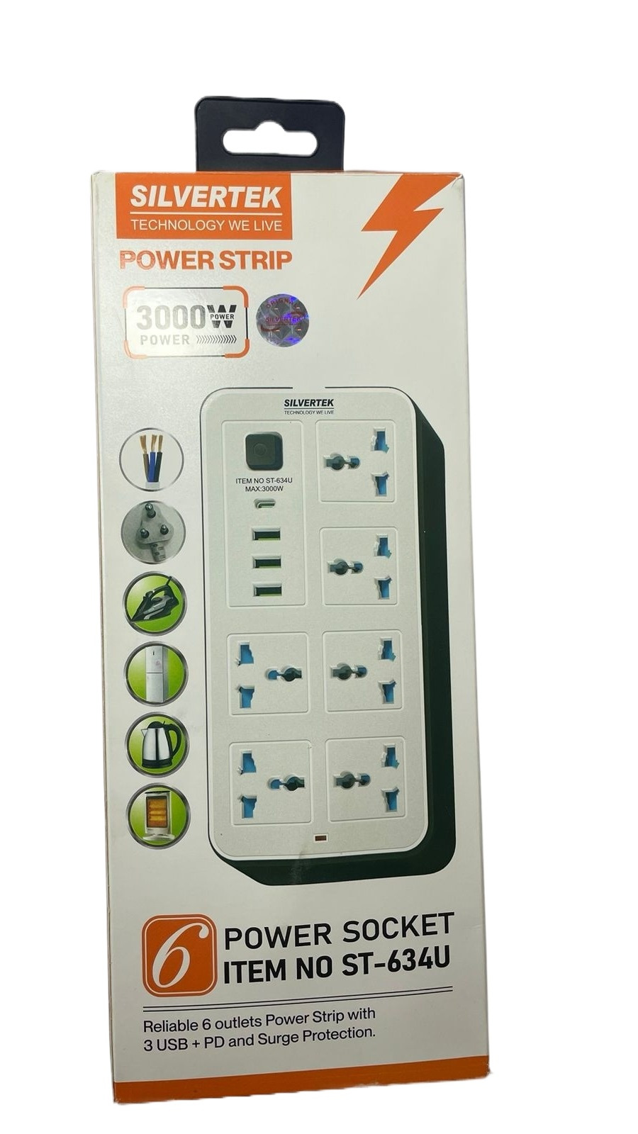 Silvertek 3000W Multiplug with 6 charging port , 3 USB Port & C-Type Charging Port | Daraz.com.np