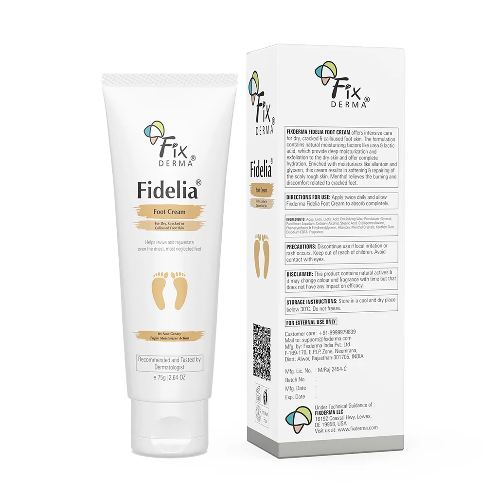 Fix Derma Fidelia Foot Cream For Cracked Heels And Dry Skin 75 gm ...