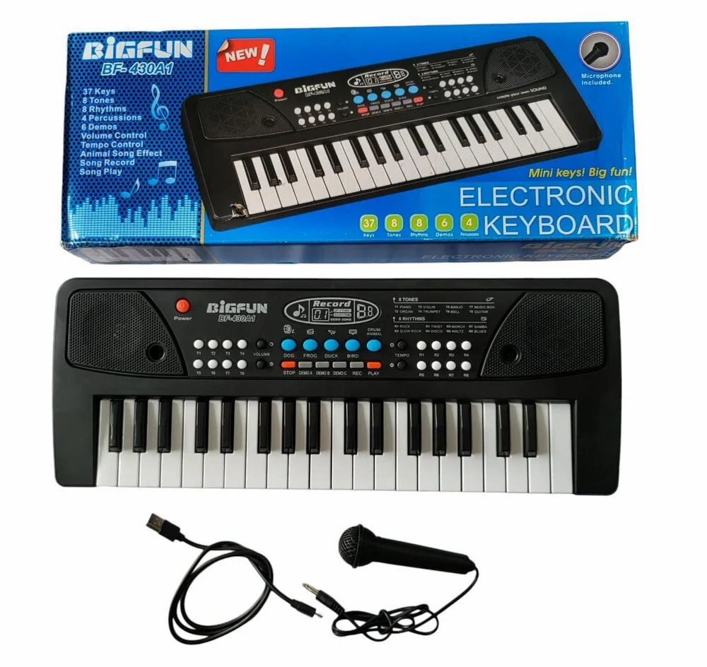 Kids Piano with Mic & 1-Year Extended Warranty - 37 Keys, 8 Rhythms, 8 ...