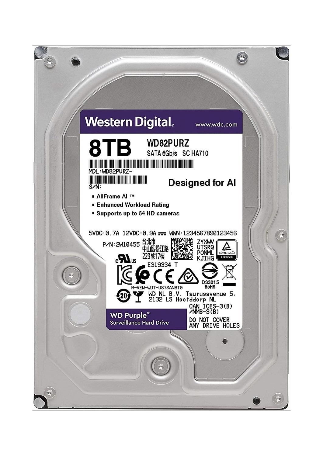 Western Digital WD Purple Surveillance Internal Hard Drive HDD - SATA 6 ...