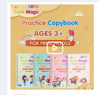 4 Pc Magic Practice Copybook, Number Tracing Book Copy for Preschoolers ...
