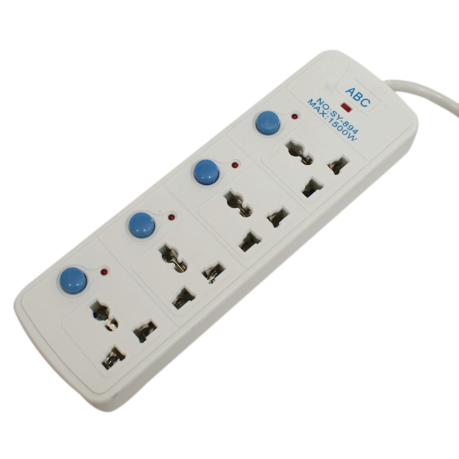 ABC 4 Socket Multiplug With Individual Switch - White | Daraz.com.np