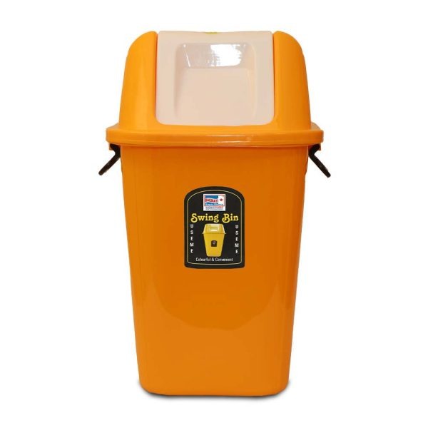 Plastic Square Swing Bin 40 Litre - Yellow | Daraz.com.np