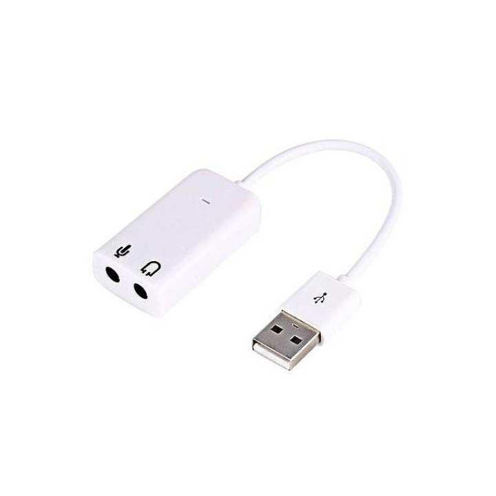 USB 2.0 Virtual 7.1 Channel Audio Sound Card Adapter-White | Daraz.com.np