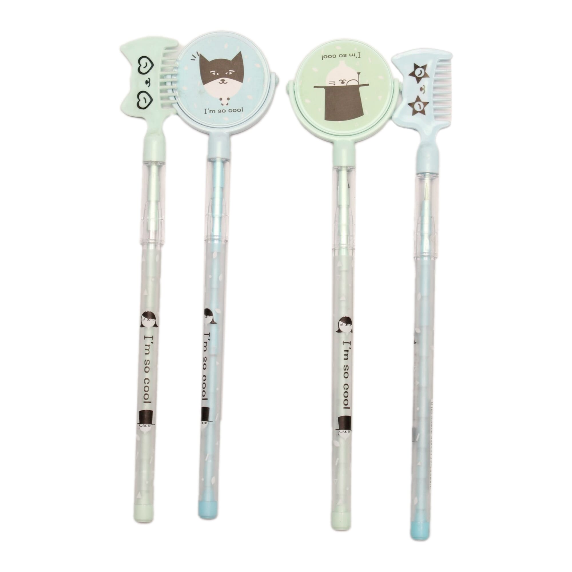 Green/Blue Disco Pencil With Mirror And Combe Set Of 4 | Daraz.com.np