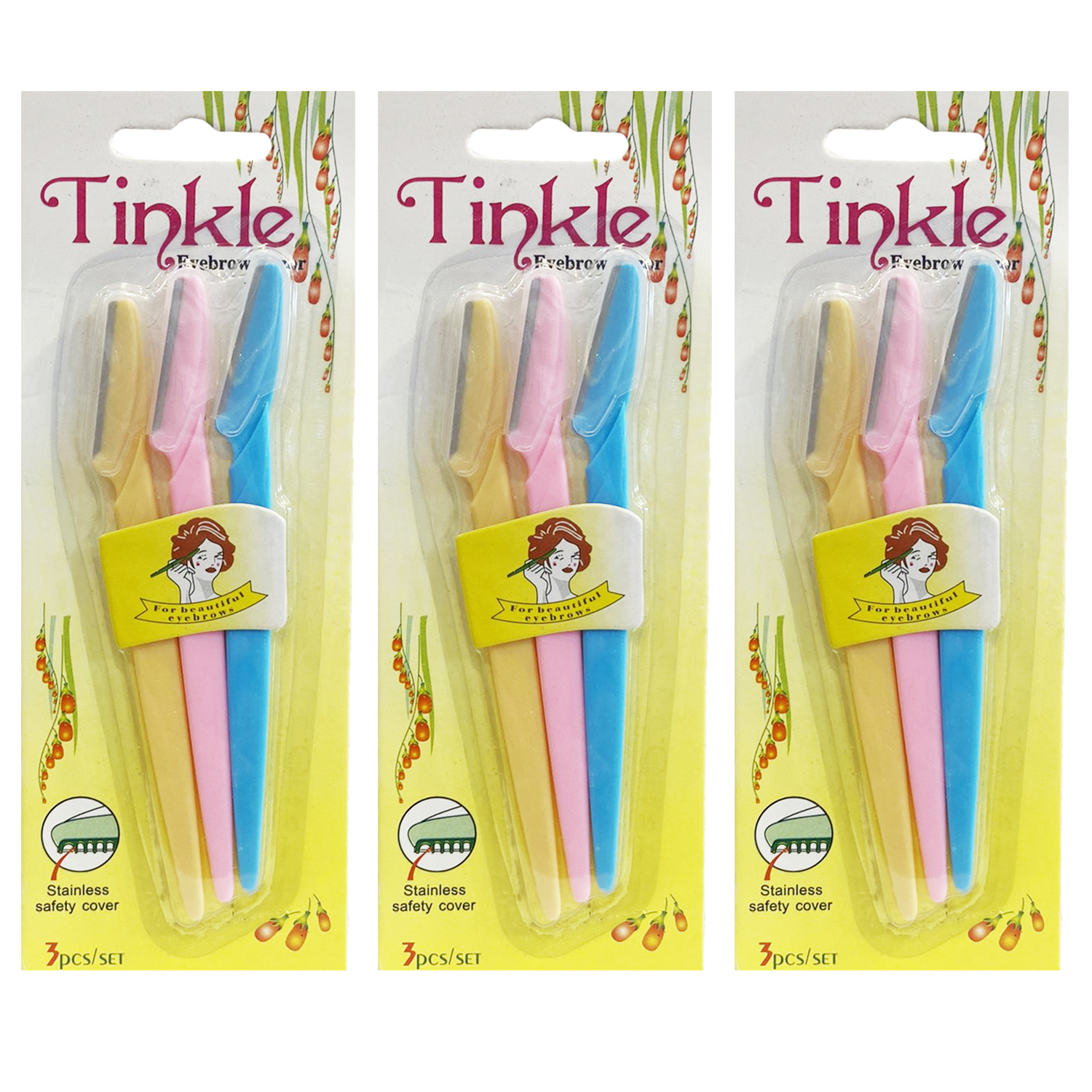 Tinkle Face & Eyebrow Razor (Pack of 3 Sets) | Daraz.com.np