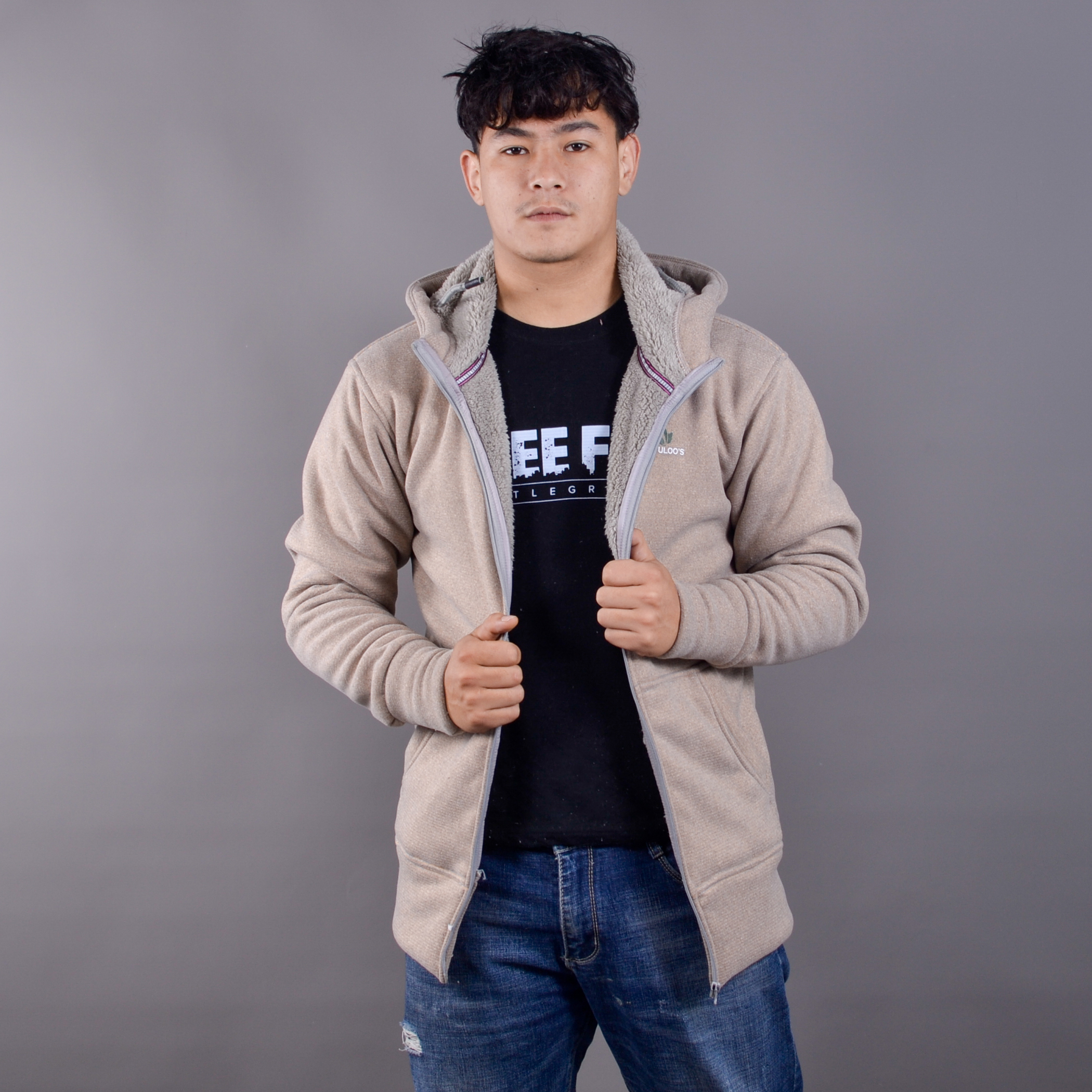 Fuloo's Sherpa Hoodie In Mustard With Heavy Fur For Men | Daraz.com.np