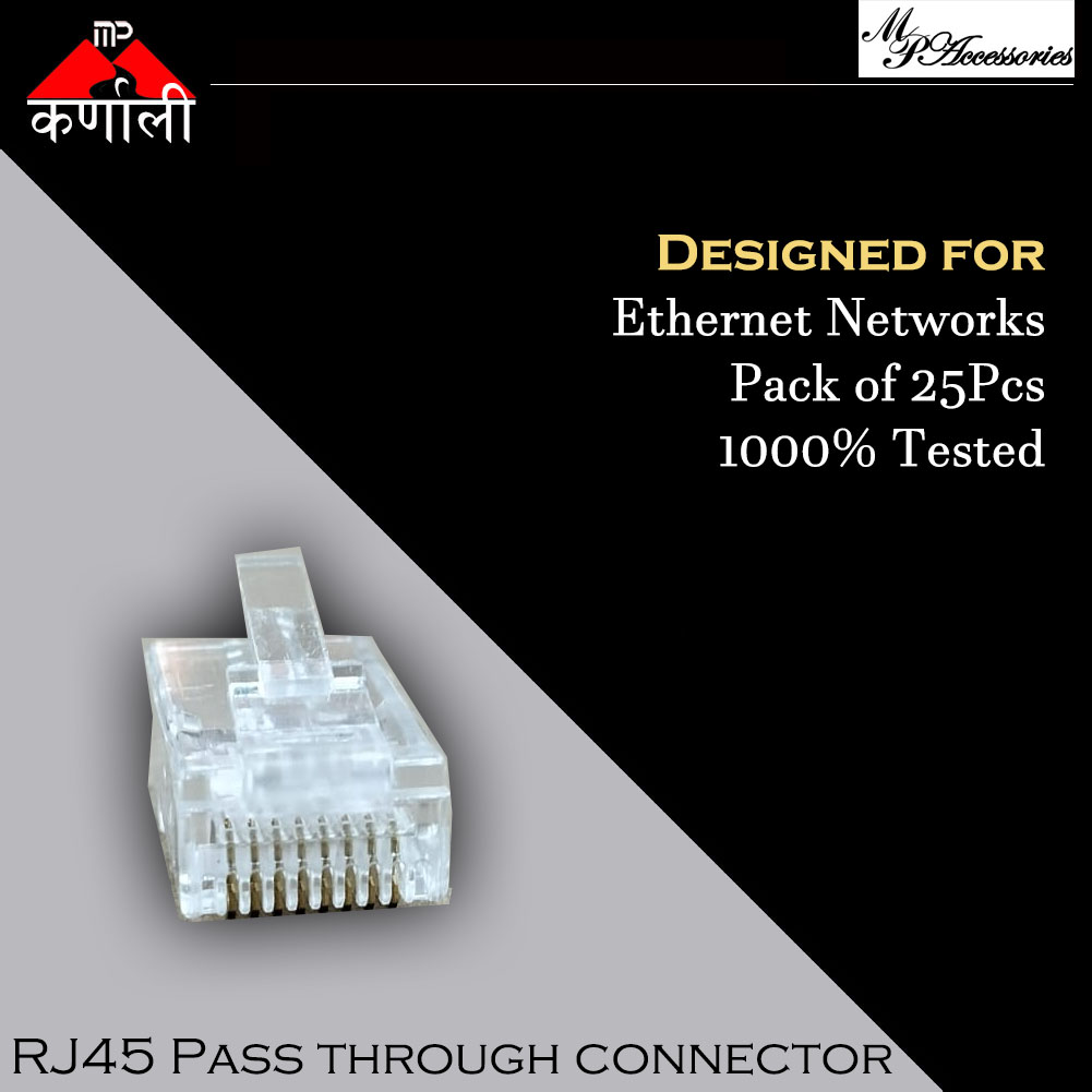 RJ45 Pass Through Connector | Pack of 25Pcs | Daraz.com.np