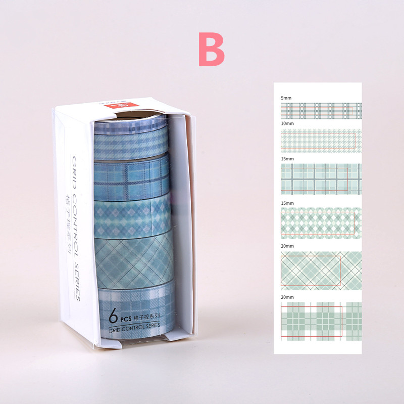 Sweet Journal 6 Rolls/Set Washi Tape Lattice Decorative Masking Tapes ...