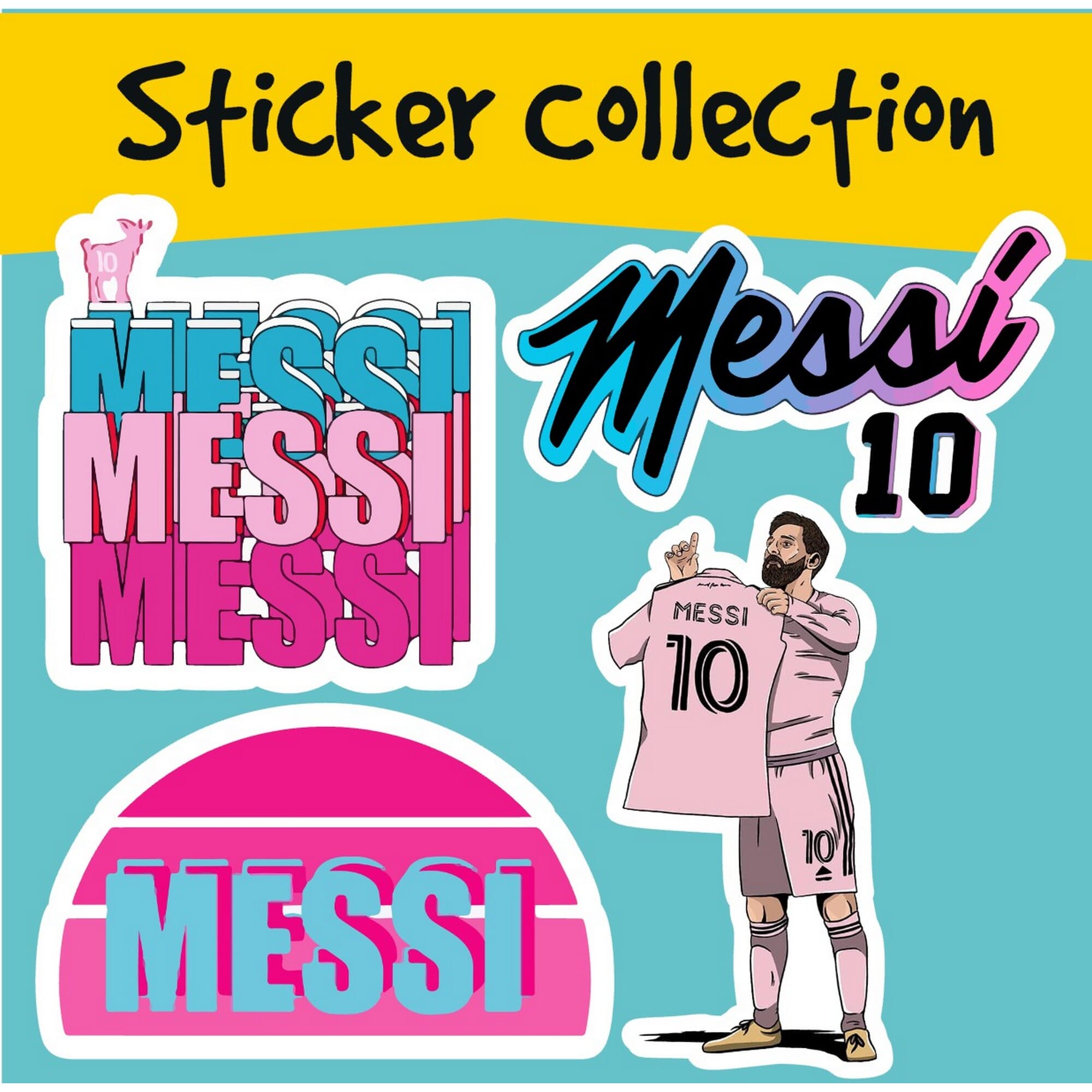 Lionel Messi Intermiami Stickers For Luggage, Phone, Car, Case, Fridge ...