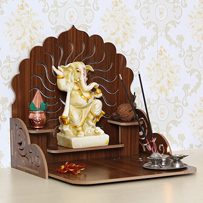 Triple Layer Temple Wooden Wall Mount Temple For Home and Business ...