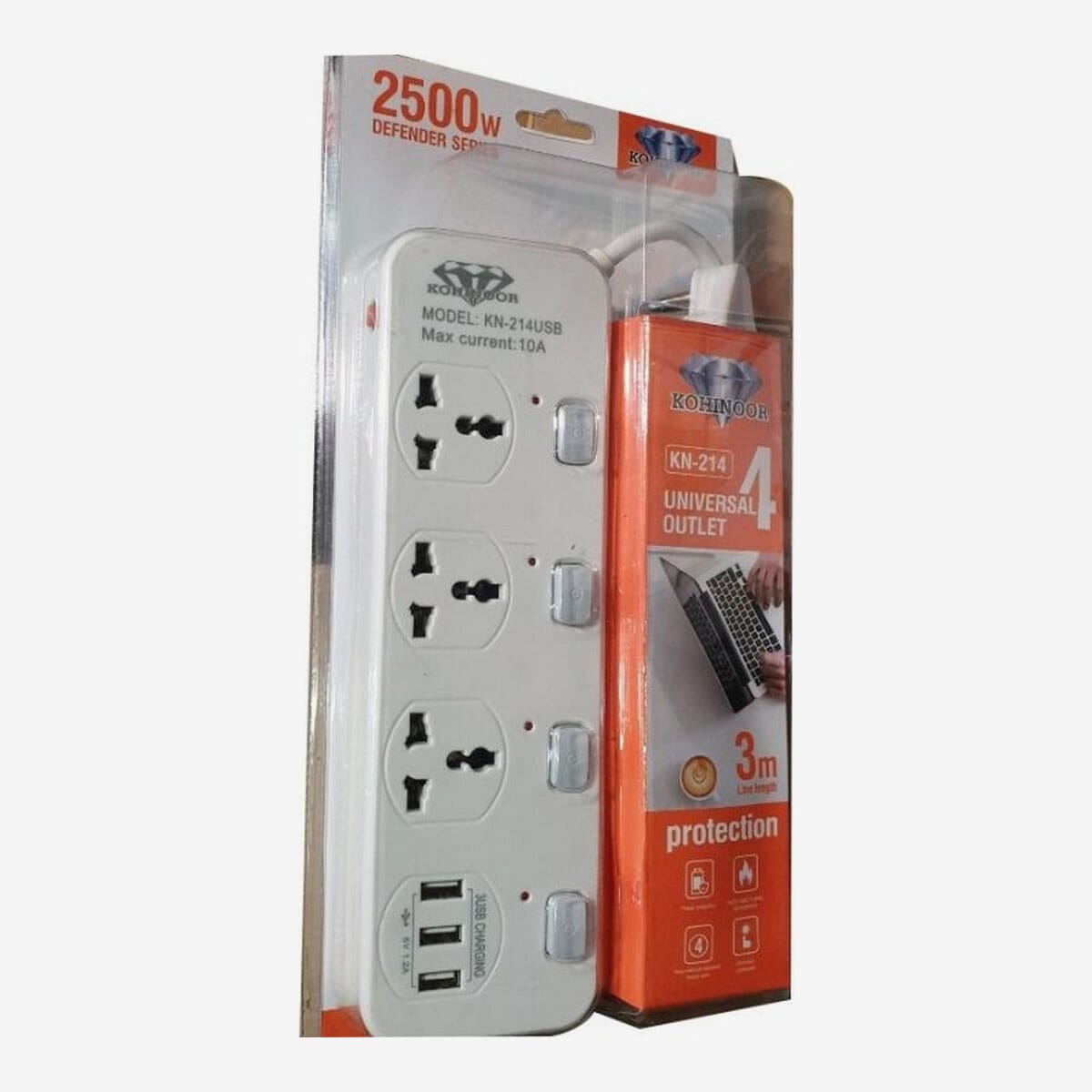Kohinoor Heavy Extension Cord Board ( Multiplug ) With Multi USB Plug ...