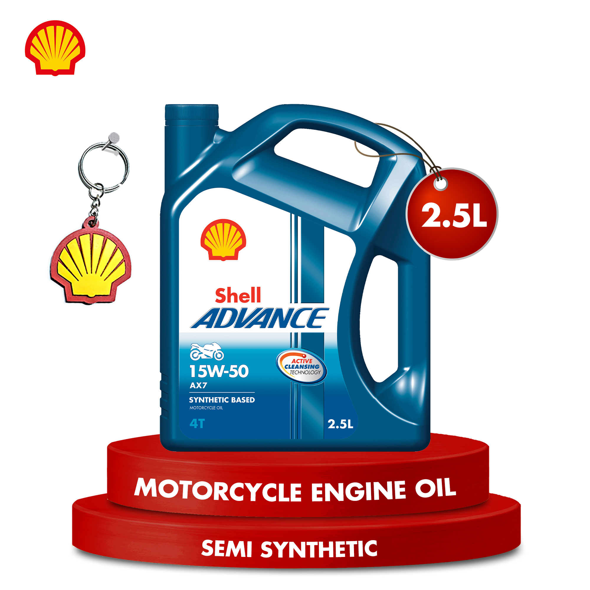 Shell Advance AX7, 15W 50, Semi Synthetic Motorcycle Oil, 2.5 Ltr For ...