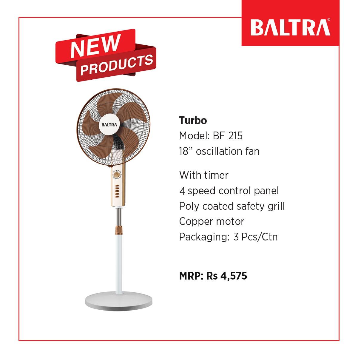 Baltra Stand Fan Turbo 18 inch | Heavy | Timer | 24 Months Warranty ...