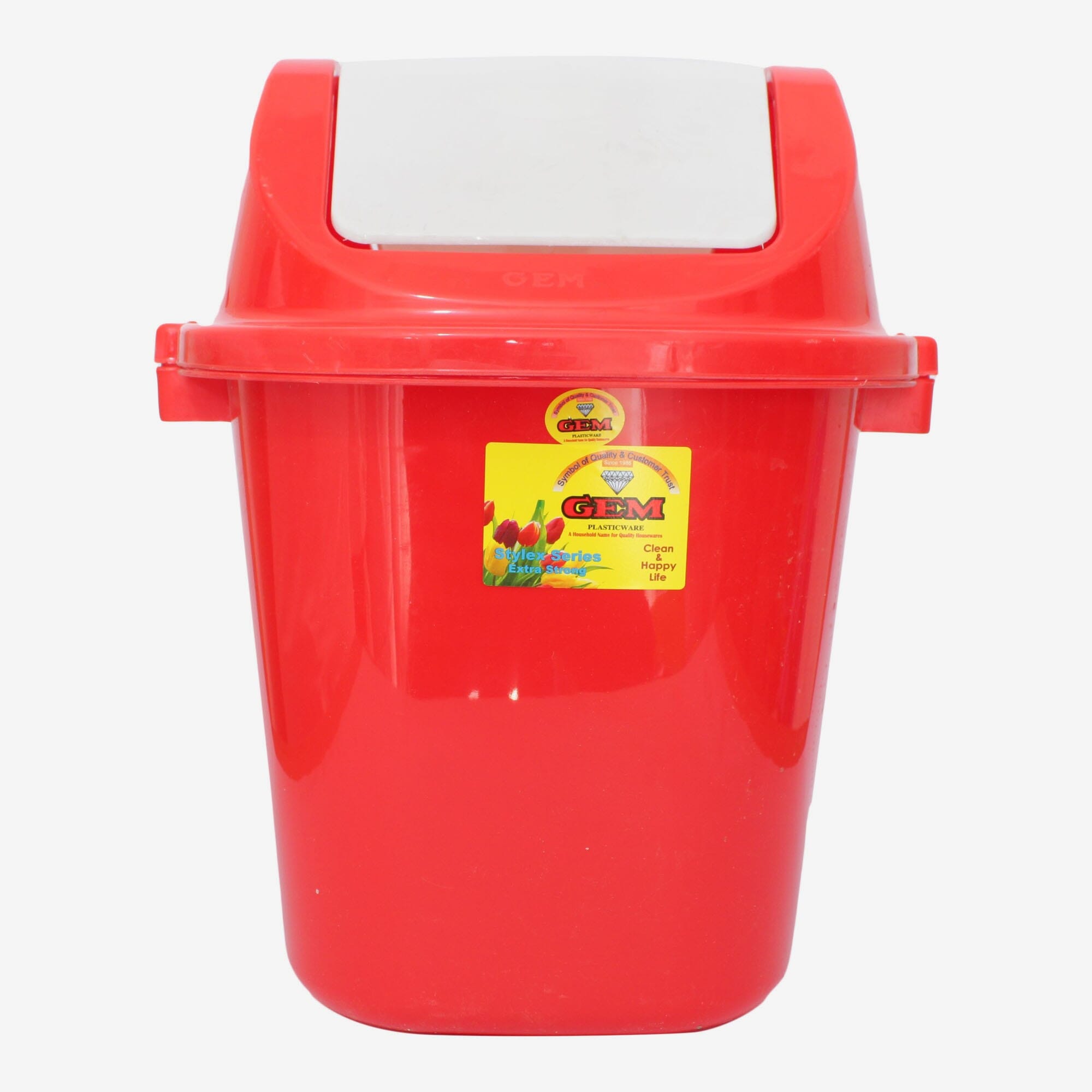 Red Color Gem Plastic Swing Dustbin 409 | Daraz.com.np