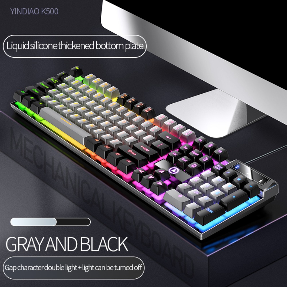 Fashion K500 Gaming Keyboard 104 Keys Luminous Wired Keyboard USB ...