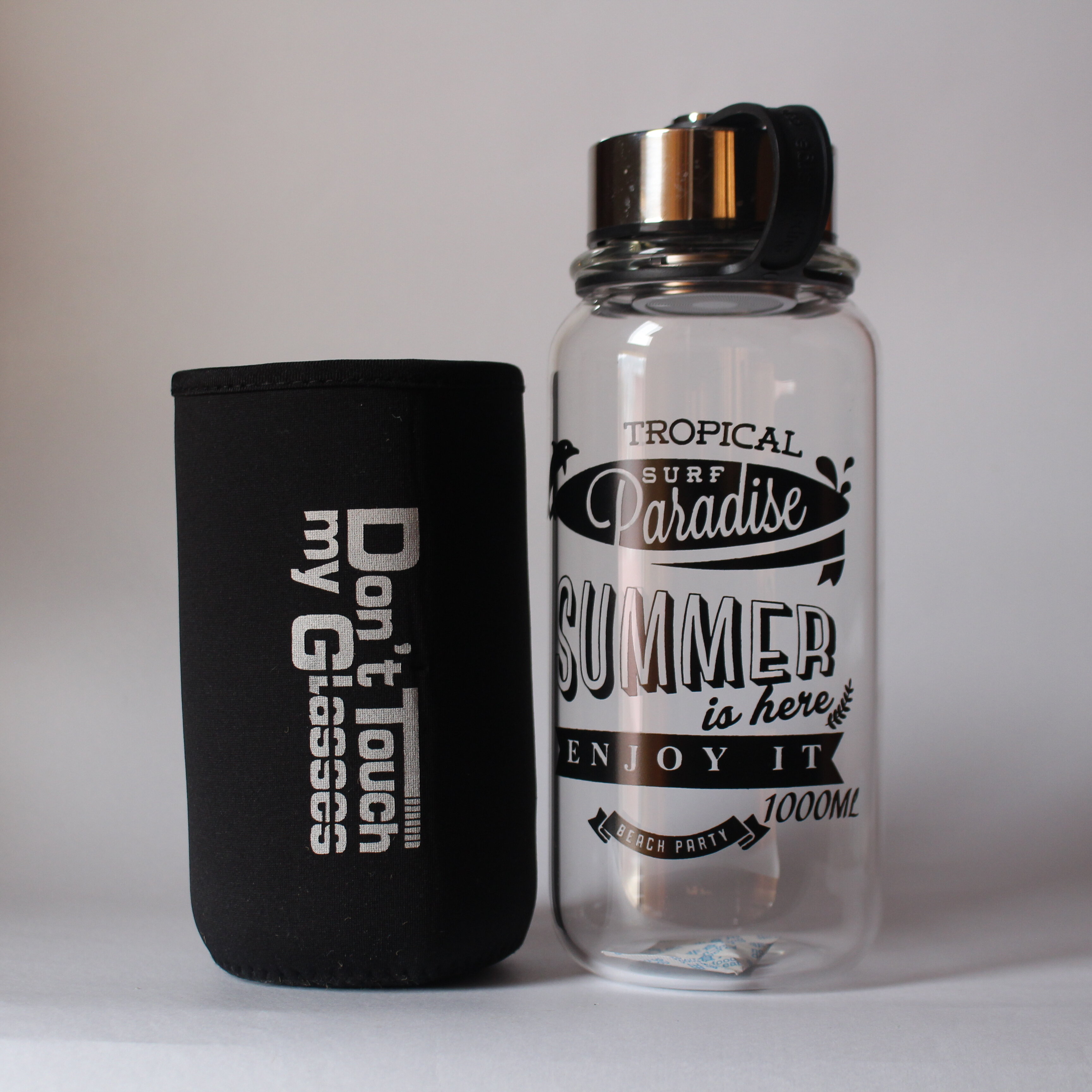 Transparent Borosilicate Glass Bottle With Strainer-1000ml | Daraz.com.np