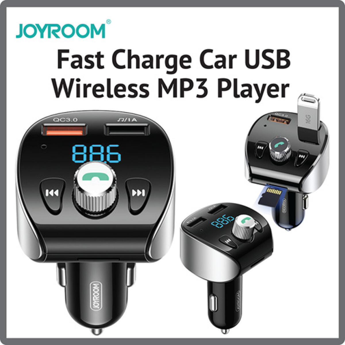Joyroom JR-CL02 Bluetooth Car Player with Quick Charger - Black ...