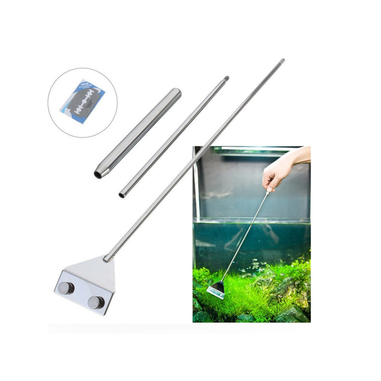 Aquarium Algae Scraper Algae Replaceable Blade Algae Remover Fish Tank ...