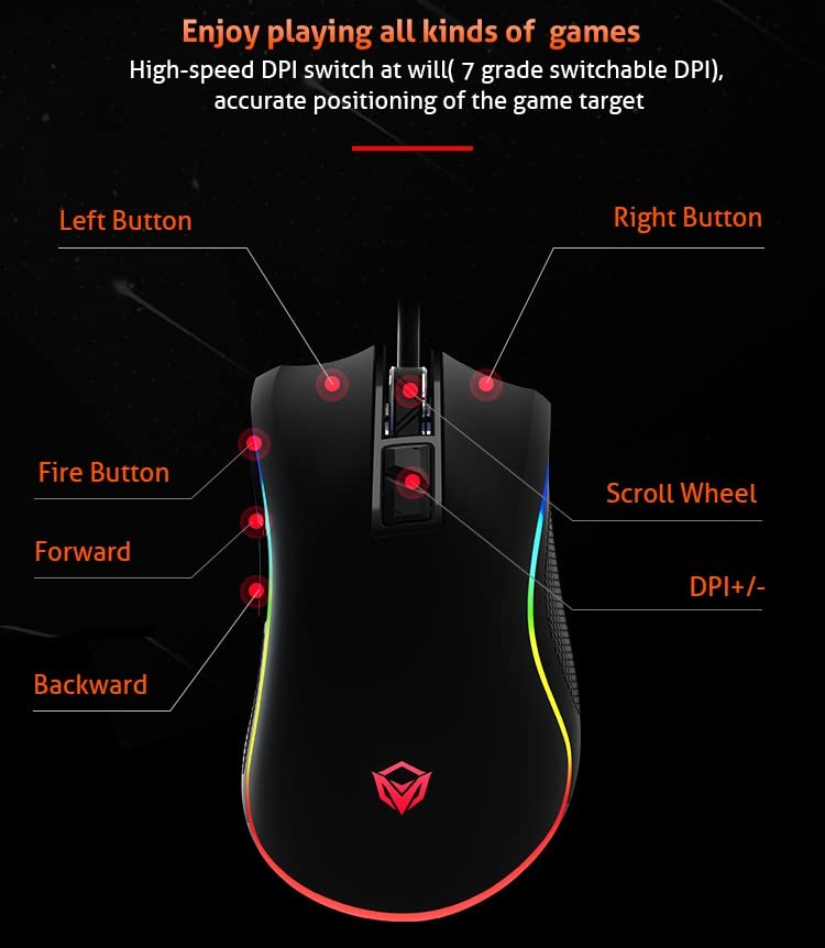 MeeTion MT - G3330 High Speed Tracking RGB LED BackLit Gaming Mouse | Daraz.com.np