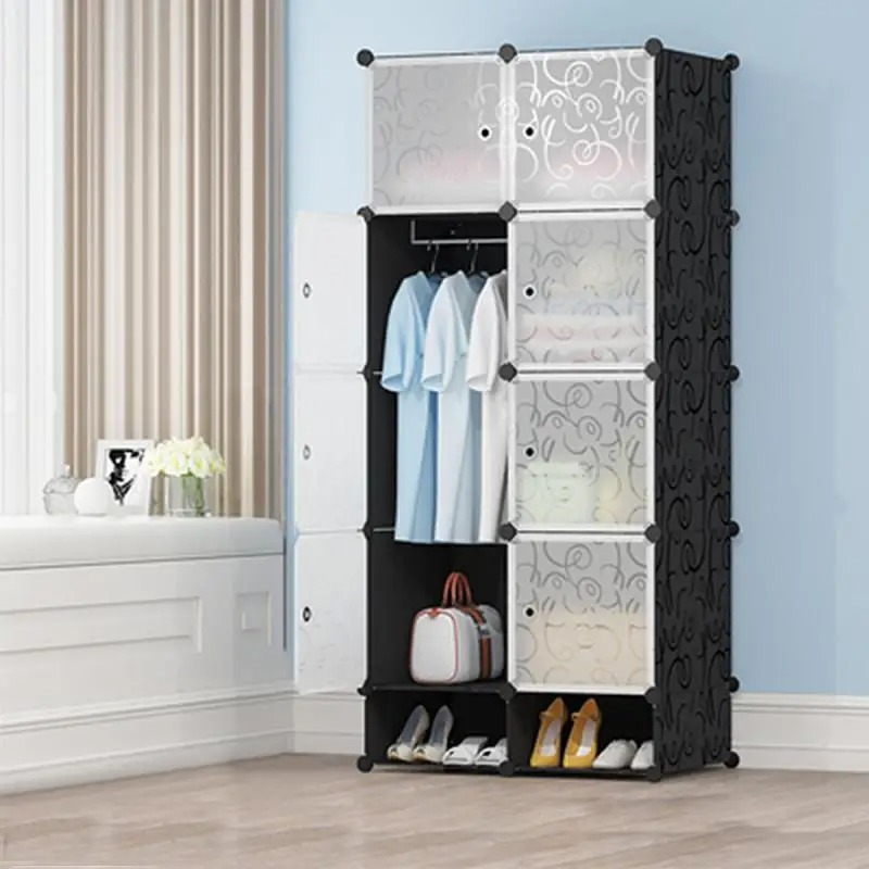 8-Cube Plastic Wardrobe Storage Organizer - Assembly Locker for Bedroom ...
