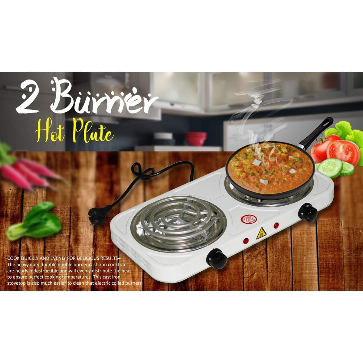 E.chulo Infrared Double Burner Cooker Portable Electric Stove, 2100W ...
