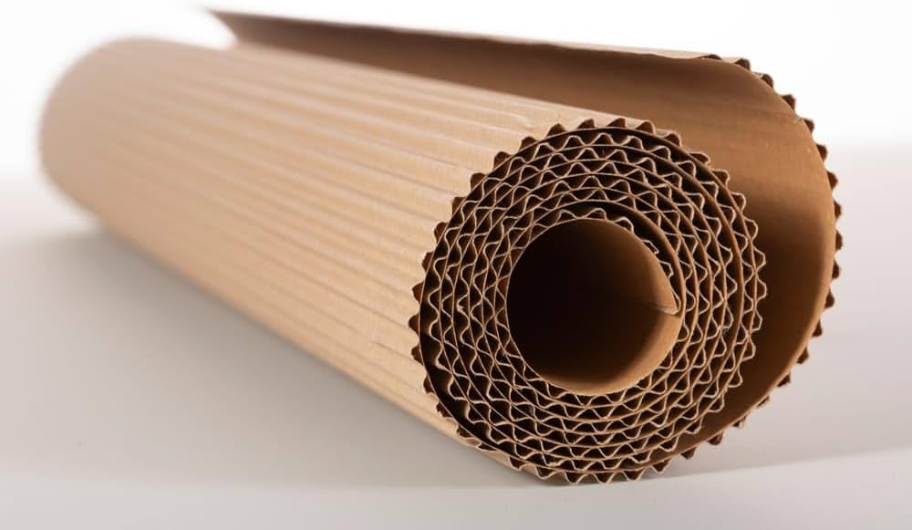 12 Meters Ecofriendly 2 Ply Brown Cardboard Corrugated Roll / Rolls Packing For Ecommerce ...