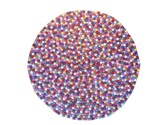 Multy Color 100 Cm x 100 Cm Round Felt Ball Carpet | Daraz.com.np