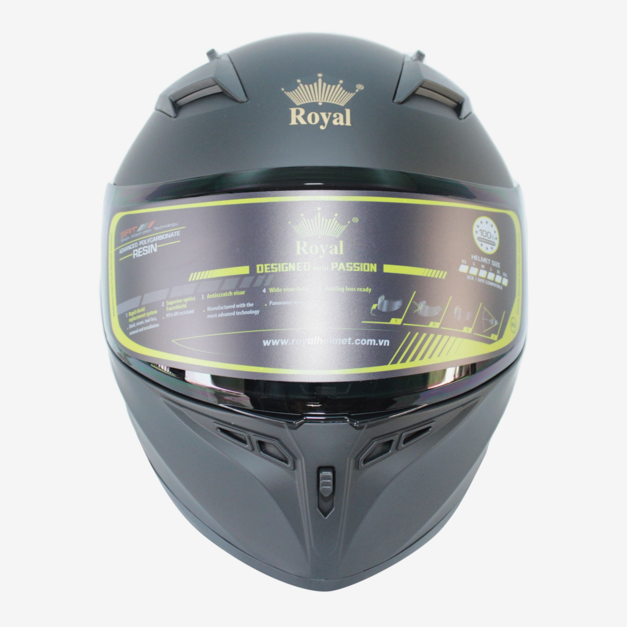 Matt Black Royal Single Visor Helmet For Bike | Daraz.com.np