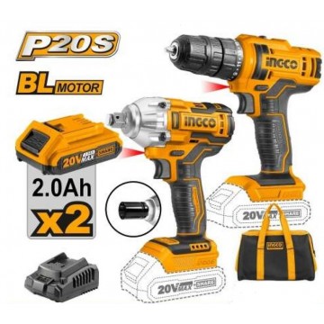 Ingco Brand 20V Combo Kit Impact Wrench And Cordless Drill Machine ...