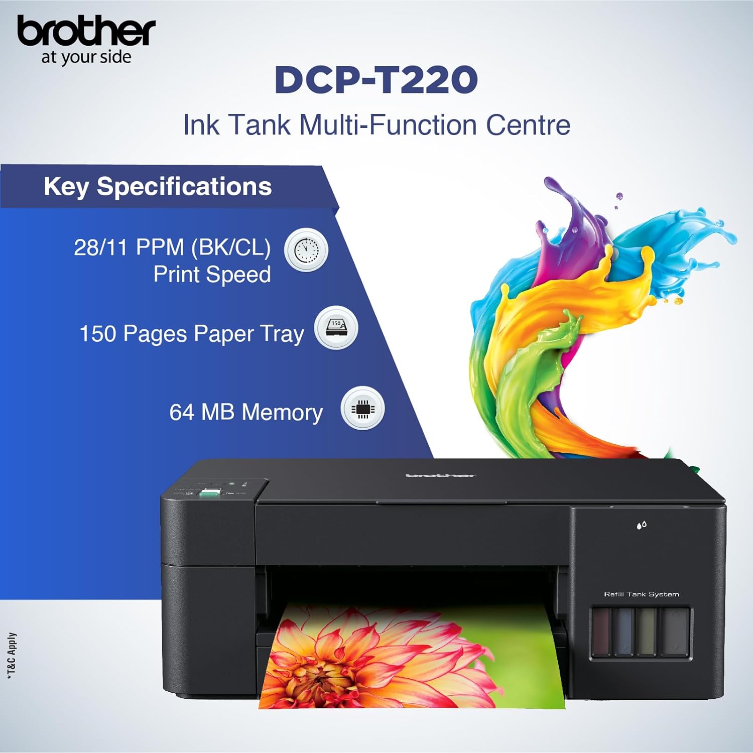 Brother Printer DCP-T220 Three In One ( Copy , Print & Scan ) Ink Tank ...