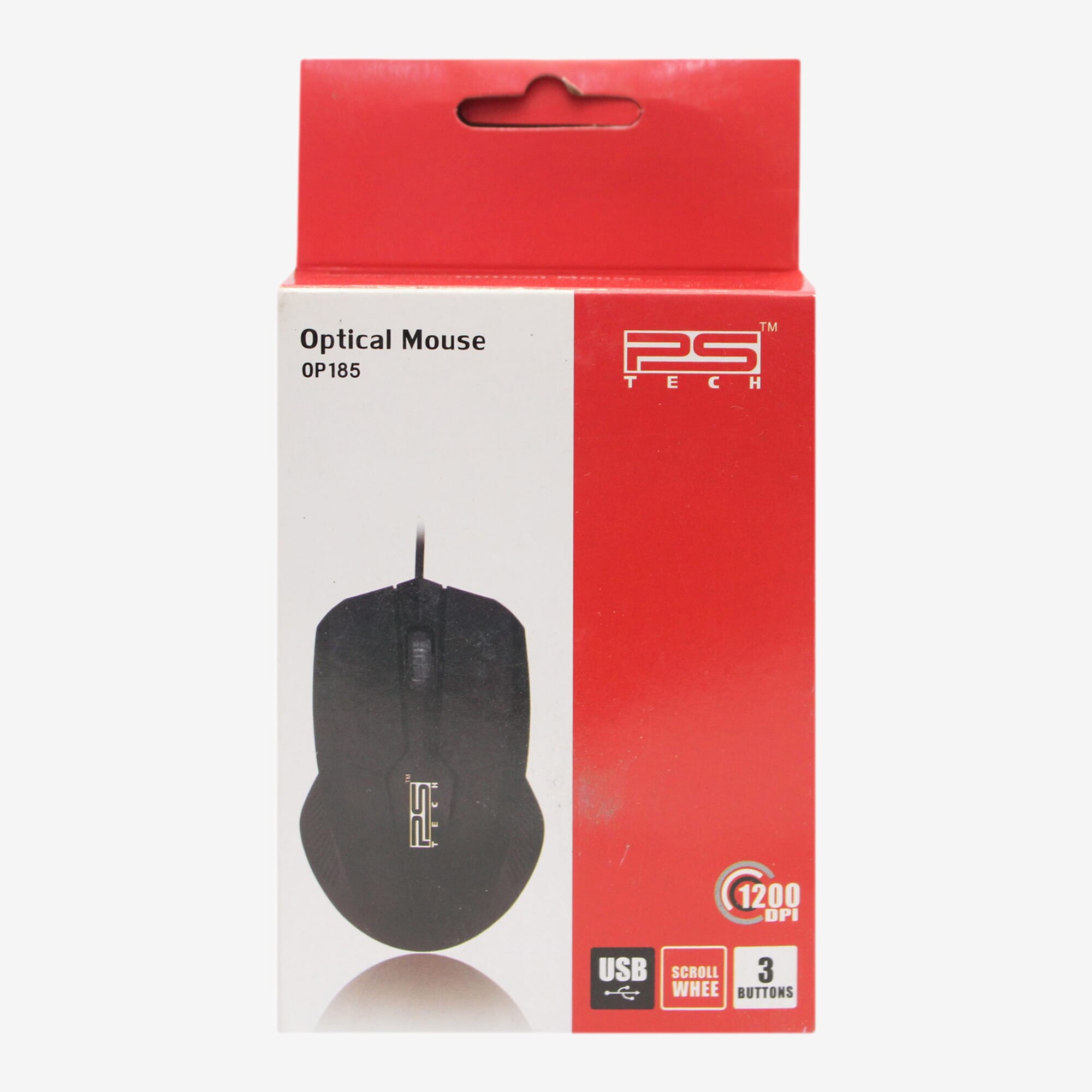Wired Black PS tech Optical Mouse OP185 | Daraz.com.np