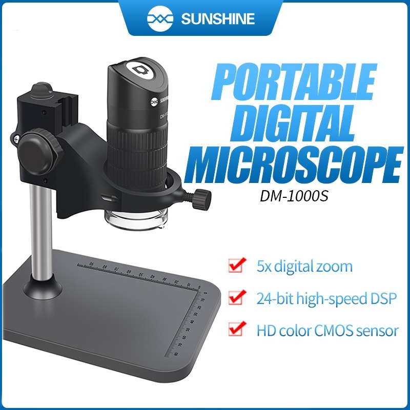 SUNSHINE DM-1000S Portable Digital Microscope | 5x Digital Zoom 24 Bit ...