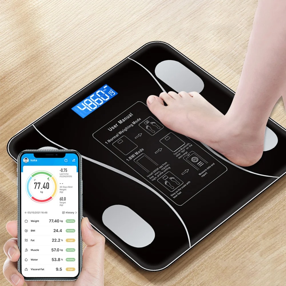 Bluetooth Weighing Scale Human Body Weight Machine Digital (Tempered ...