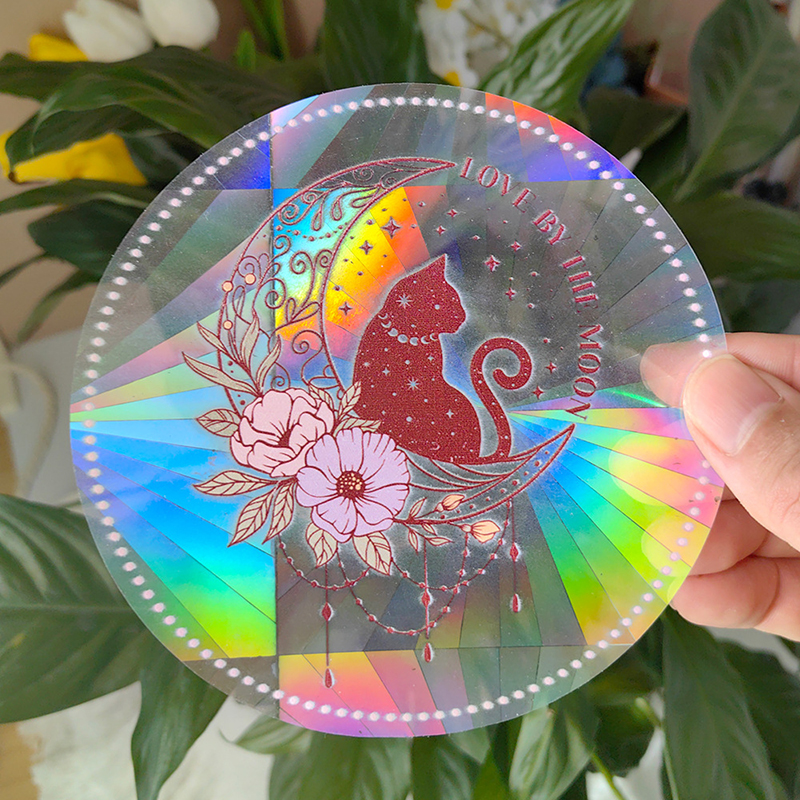 Sun Catcher PVC Self Adhesive Glass Window Stickers Cat Moth Energy ...