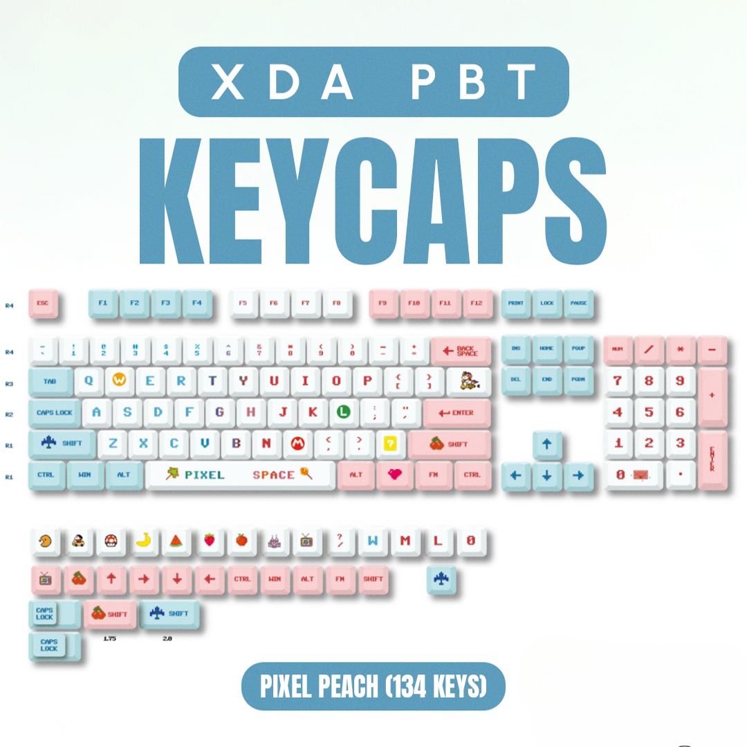 Pixel Peach Mechanical Keyboard Keycaps - XDA Profile - PBT Double Shot ...