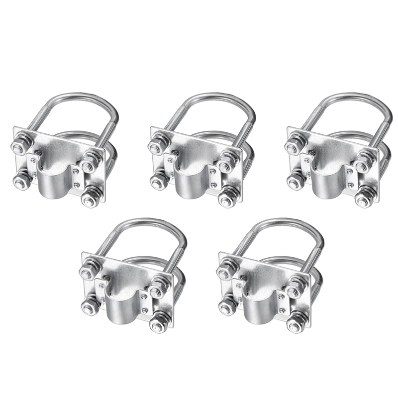 5X Antenna Mast Clamp Bracket with U-Bolts Anti-Rust Clamp Panel Pipe ...