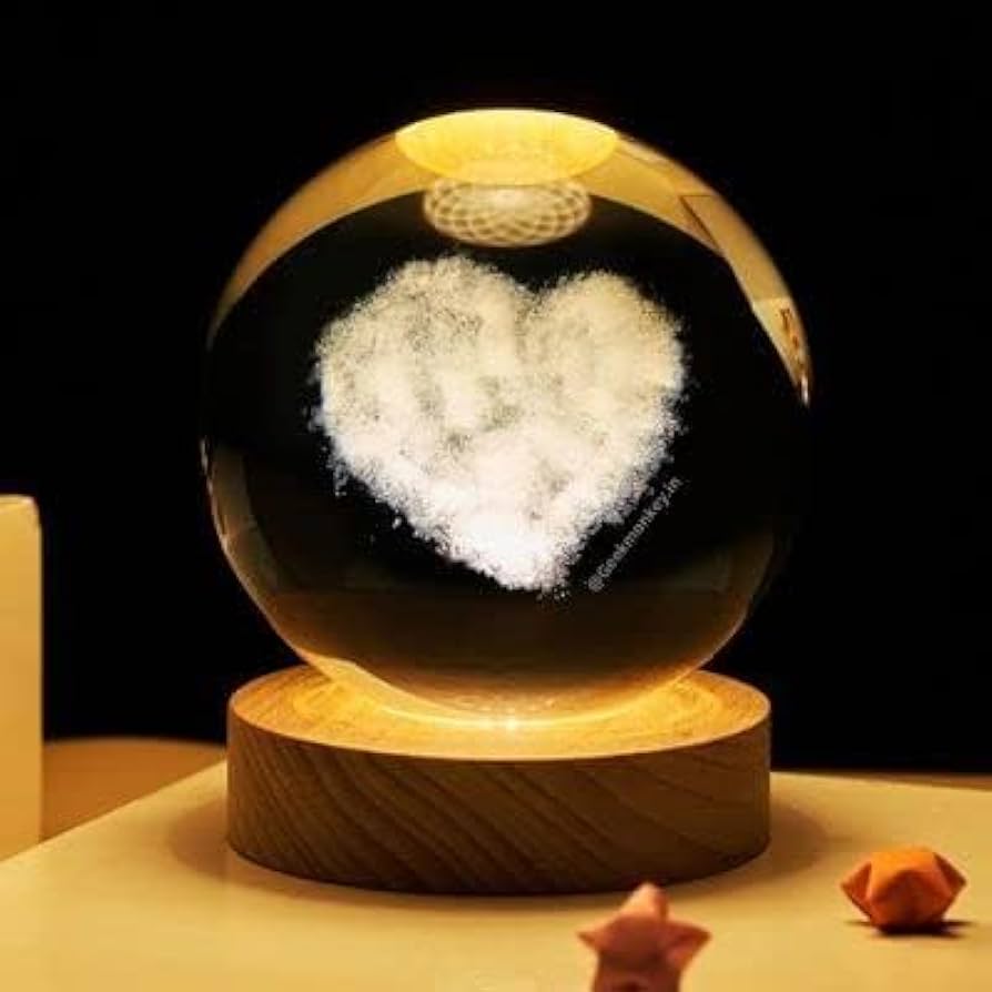 3D Crystal Ball,Night Light,Love Crystal Lamp | Daraz.com.np