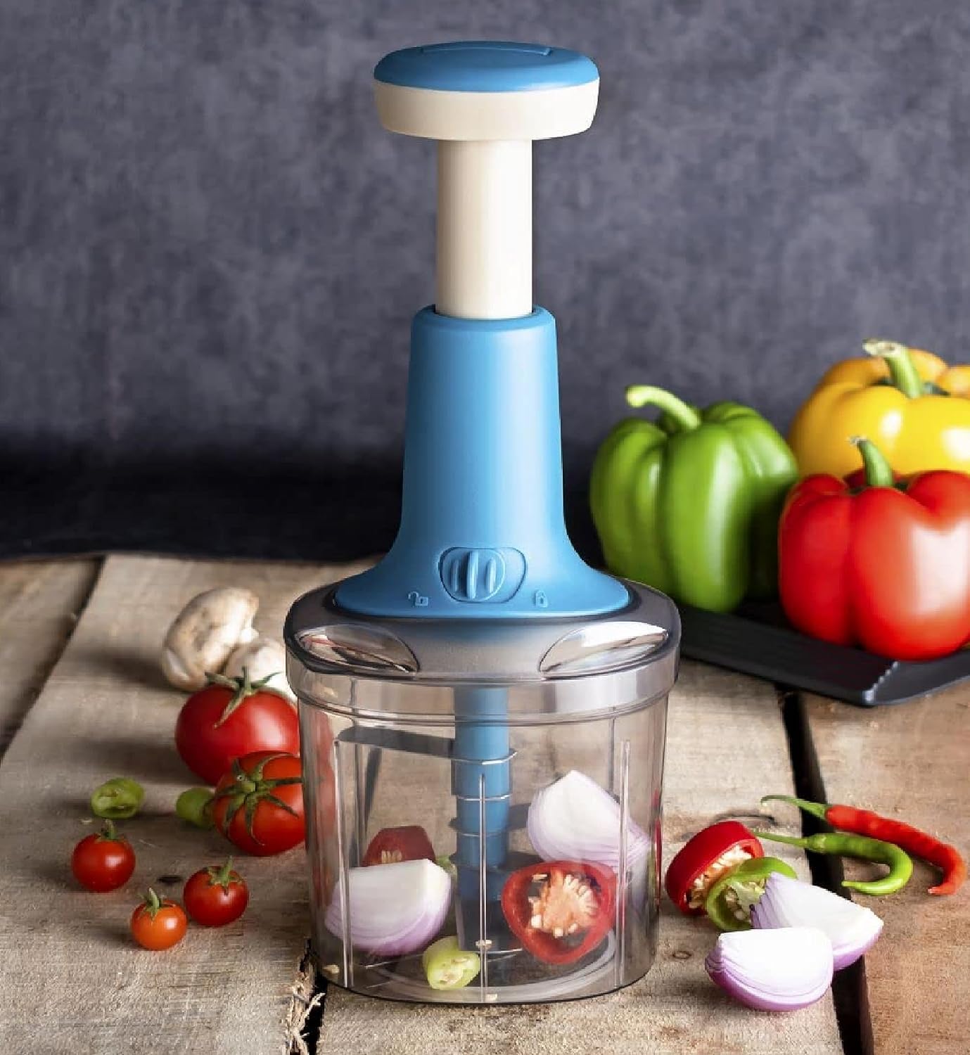 National Kitchenware Manual Hand Press Vegetable Mincer Smoothy Push ...