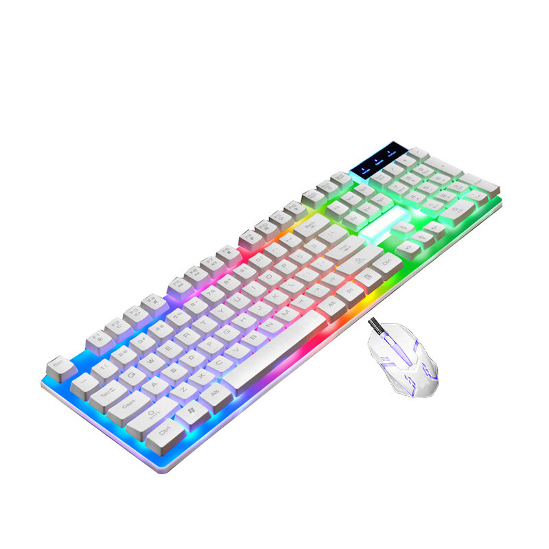 Wired keyboard and mouse set 4 key backlight ergonomics | Daraz.com.np