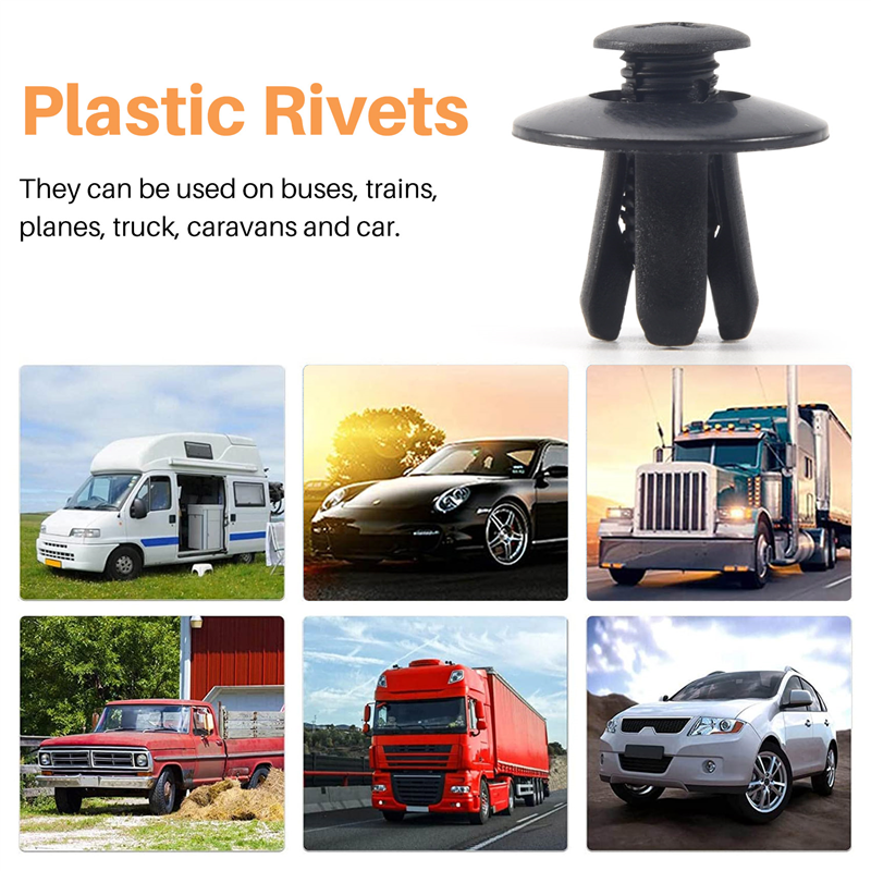 25 Pcs Plastic Push in Bumper Door Rivets Clip 8mm Hole Black | Daraz ...