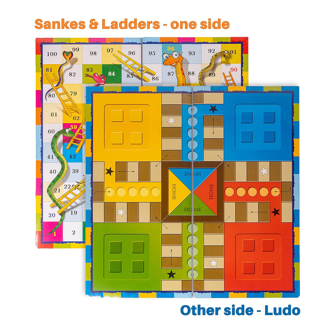 ToysBox Big Ludo and Snakes & Ladders 2-in-1 Classic Board Game to Play ...